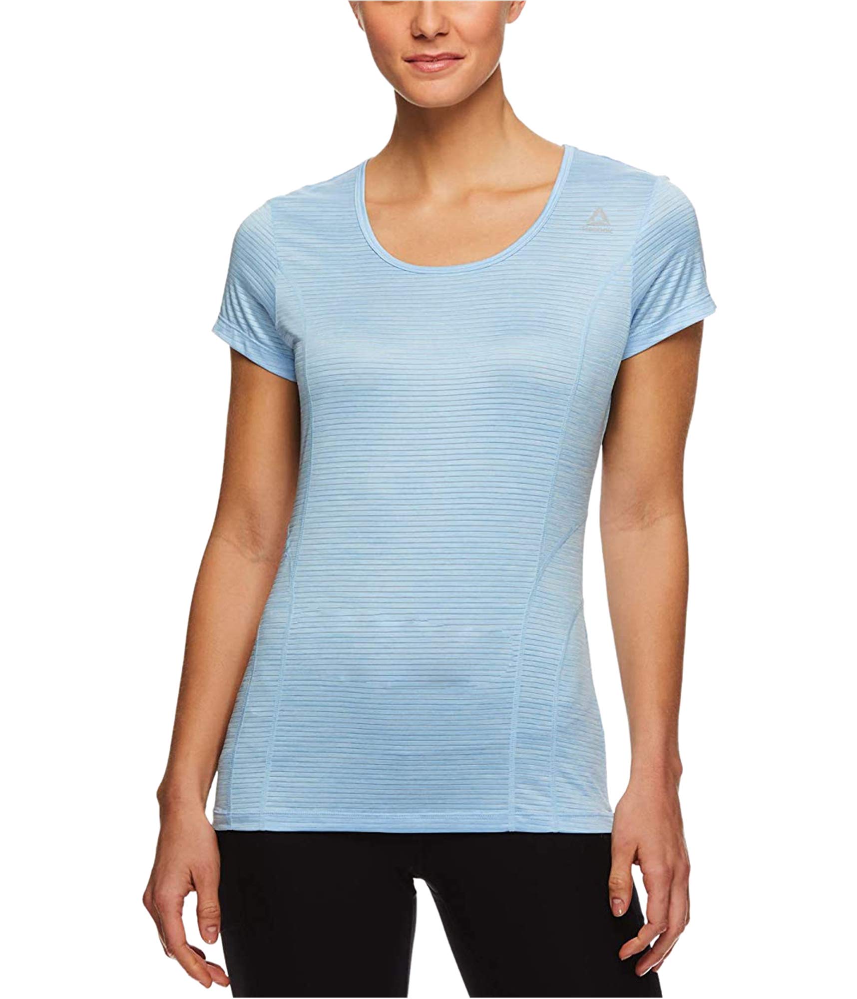 Reebok Womens Mini Burnout Basic T-Shirt, Blue, X-Small