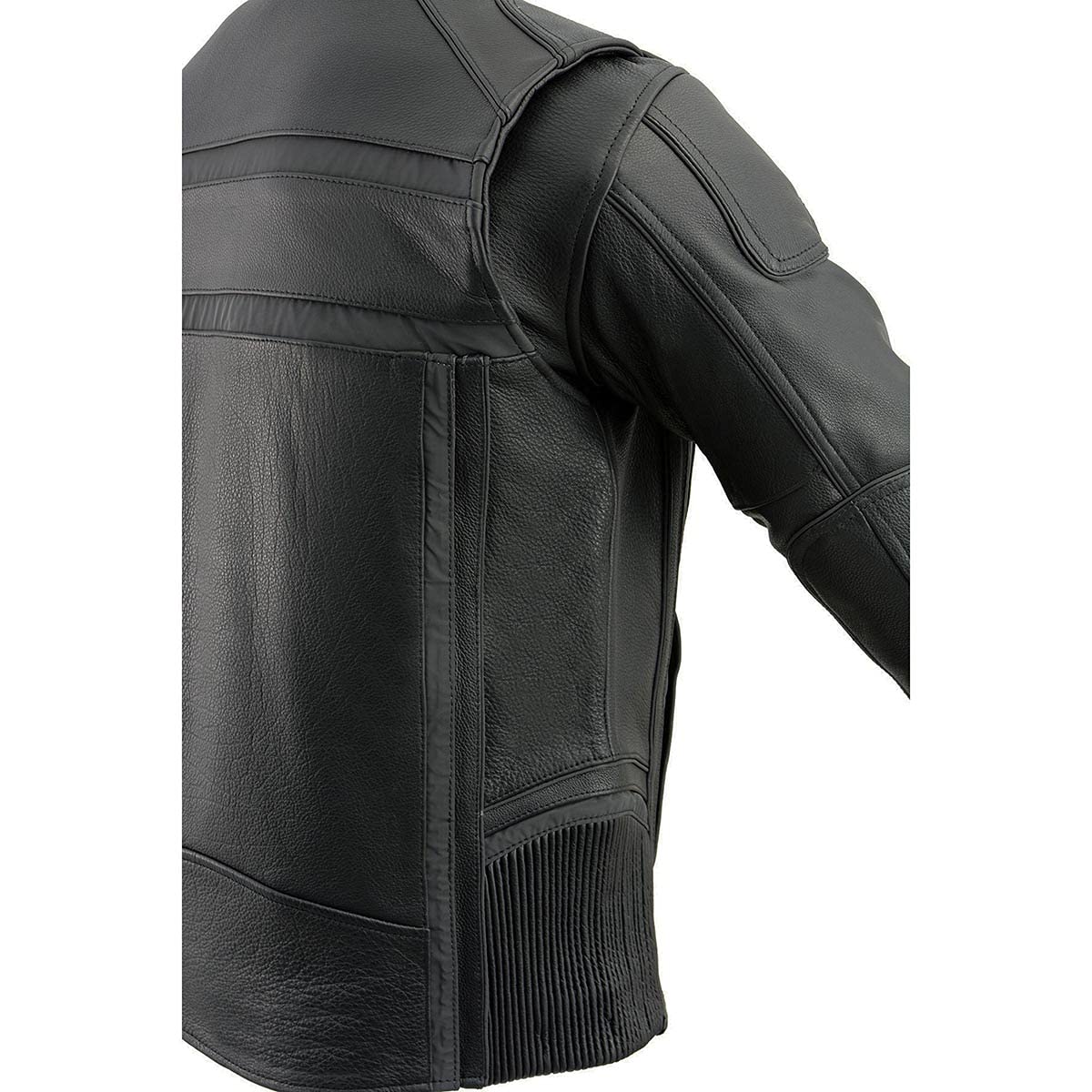 Milwaukee Leather ML2083 Men's Black Vented Reflective Leather Jacket - 3X-Large