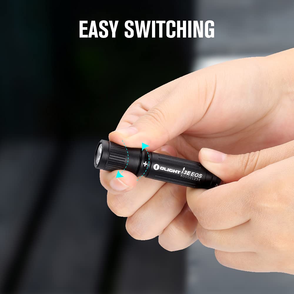 OLIGHT 90 Lumens i3E EOS PMMA TIR Lens AAA Flashlight Compact Keychain Flashlight EDC Flashlight for Night, Camping(Black)