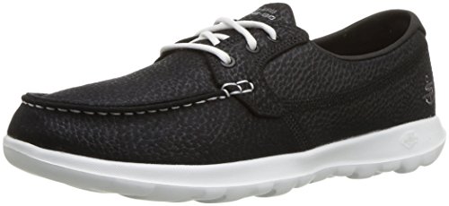 Skechers Performance Women's GO Walk Lite-Eclipse Boat Shoe,black/white,9 M US