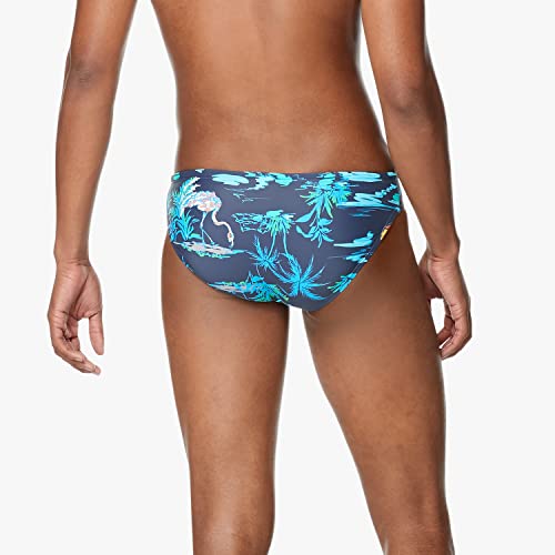 Speedo Men's Standard Swimsuit Brief Creora Highclo Printed, Paradise Peacoat, 28