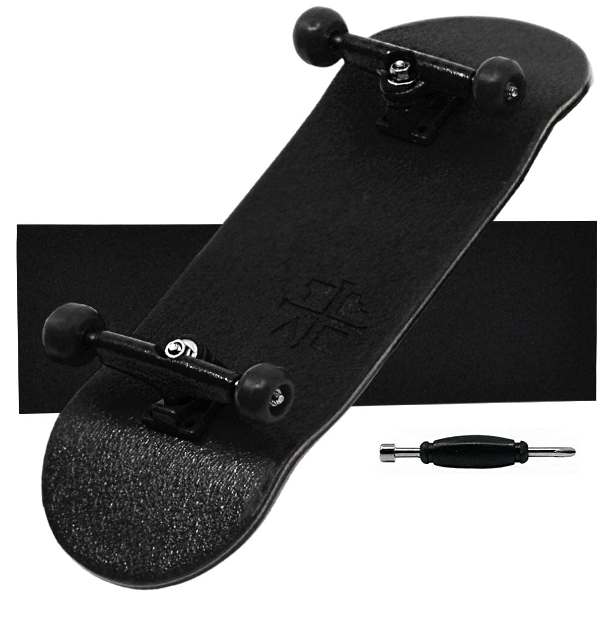 Prolific Series Complete Fingerboard with Upgraded Components - Pro Board Shape and Size, Bearing Wheels, Bushings and Trucks - 32mm x 97mm Handmade Wooden Board Edition