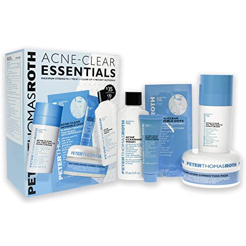 Peter Thomas Roth | Acne-Clear Essentials 5-Piece Kit | Acne Treatment For Face, Acne Skin Care Kit, 5 ct,5 Piece Set(Pack of 1)
