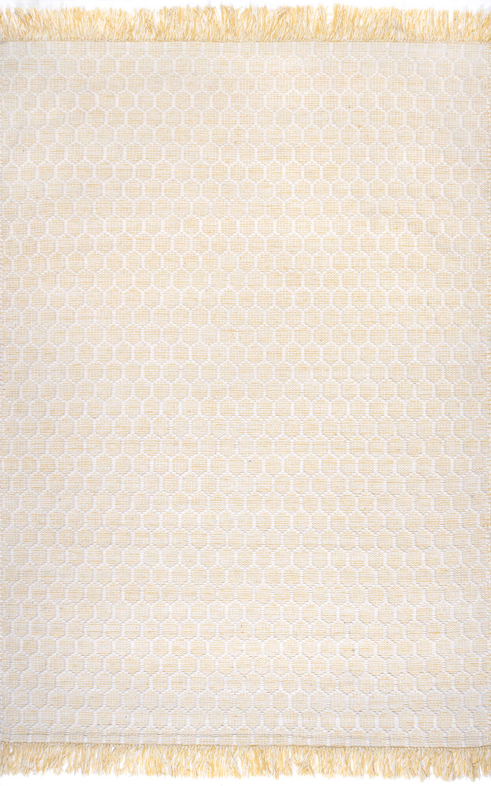 nuLOOM Wylie Honeycomb Wool Fringe Rug, 6x9, Grey