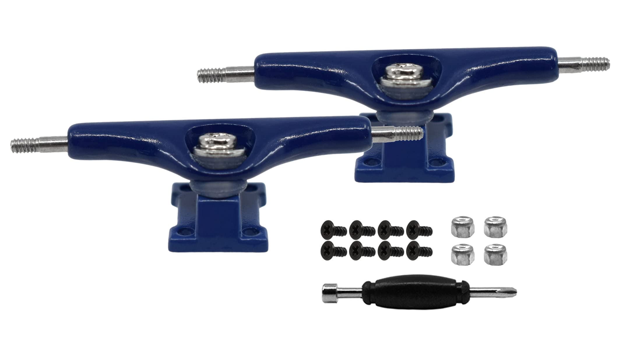 Teak Tuning Prodigy Swerve Fingerboard Trucks, Blue Colorway - 34mm Wide - Inverted Kingpin - Professional Shape, Appearance & Components