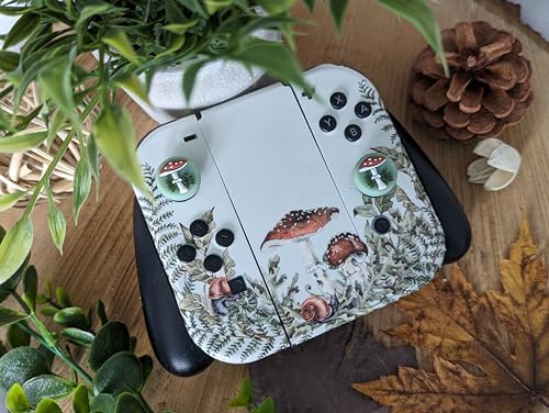 ZOOMHITSKINS Compatible with Switch Skin Cover, Forest Mushroom Autumn Fall Leaves Vintage Botanical, Vinyl Decal Sticker Wrap, Made in The USA