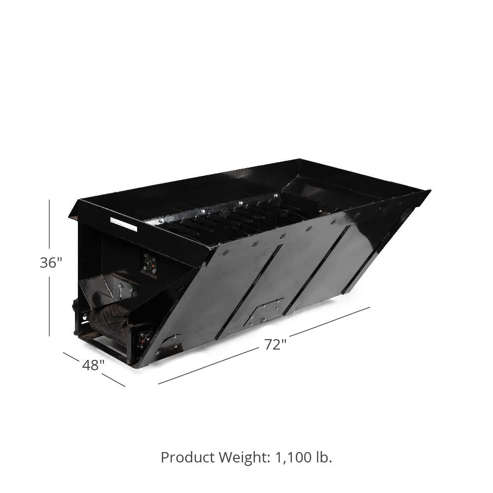 Titan Attachments 72-in Side Discharge Bucket for Sand Mulch Sawdust Spreader