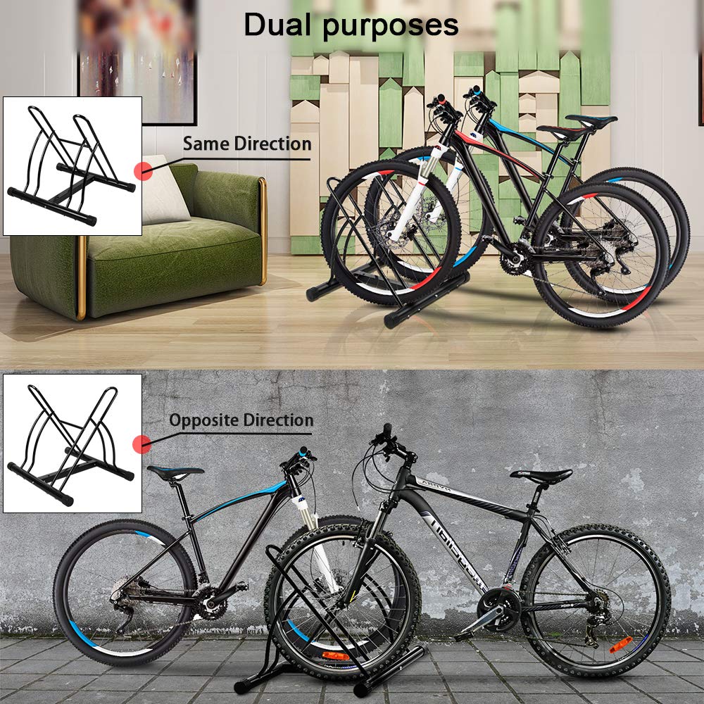 ONETWOFIT Bike Racks 2-Bike Floor Stand Bicycle Cycle Stand Garage Bicycle Storage Packing Rack for Indoor and Outdoor Using