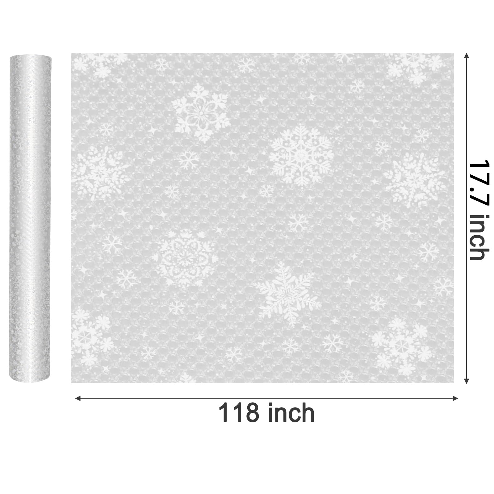 Shelf Liners for Kitchen Cabinets, Waterproof Drawer Liner Non Adhesive Bathroom Sink Liner, Fridge Liner No Slip Cupboard Mats EVA Place Mats Roll - Clear Snow 17.7"×118"