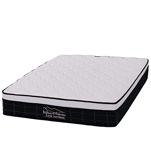 Novezza Home 12 Inch Hybrid Pillow-Top Mattress/Bed-in-a-Box/CertiPUR-US Certified Foam, Queen, White