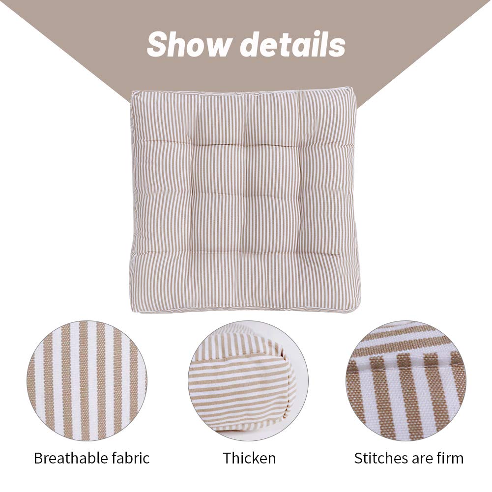 Tiita Chair Cushions 22"x22" Square Windows Pad for Adults Seating Pillows Set of 2, Beige