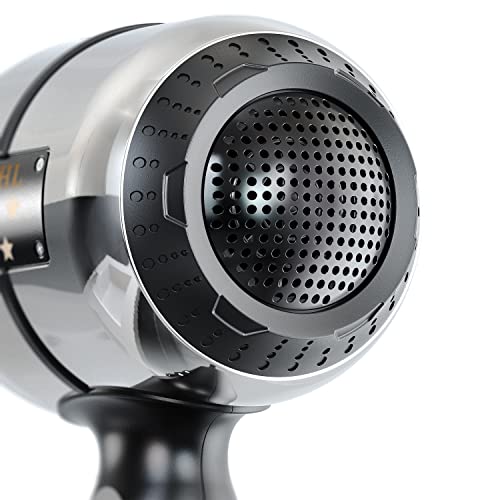 Wahl Professional - 5-Star Series Ionic Retro-Chrome Design Barber Hair Dryer #05054-Includes 2 Concentrator Attachments 2.5"-3.5" with a 9' Cord - 2 Speed Settings with 3 Heat Settings & Cool Setting