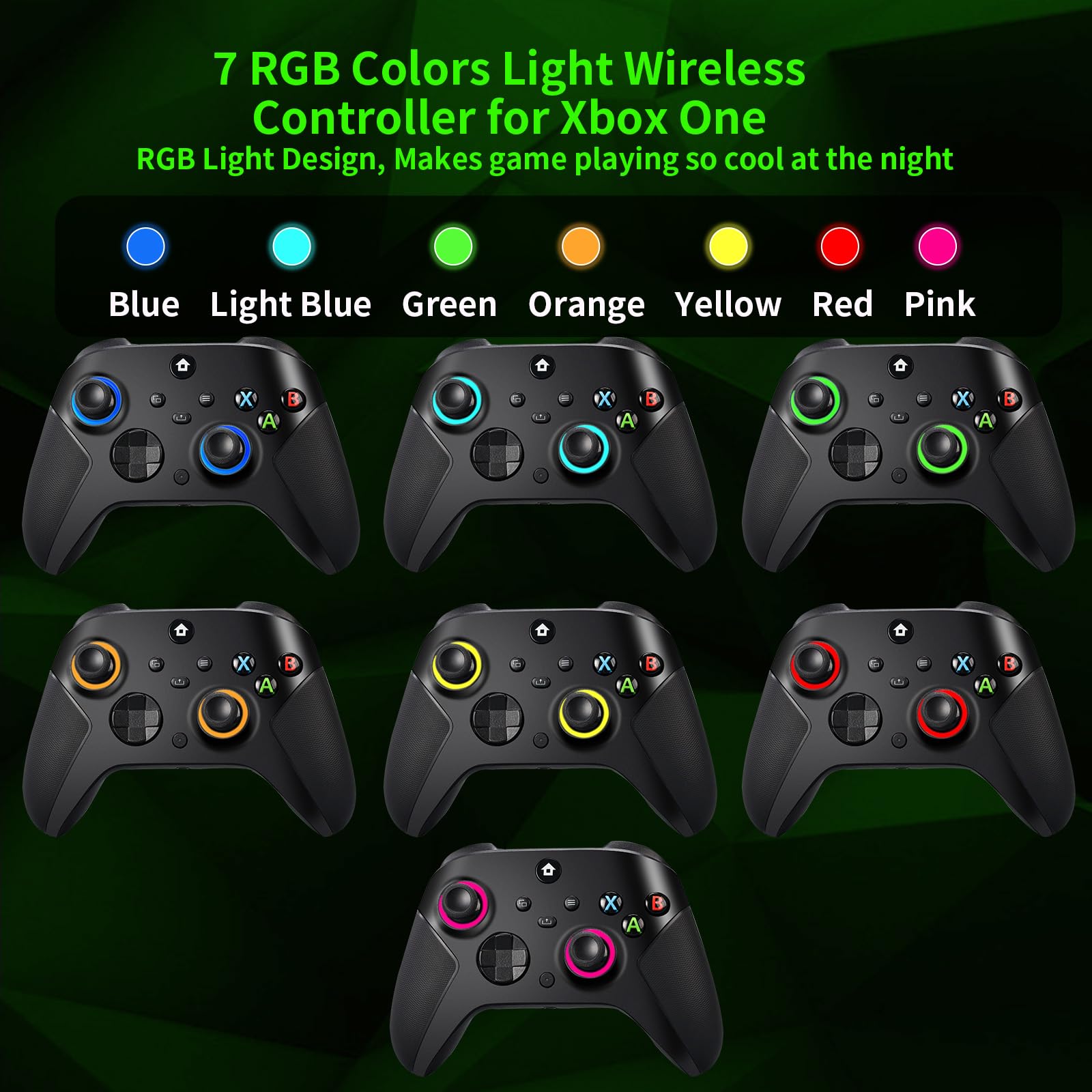 TECTINTER Xbox One Controller Wireless, 2.4GHZ Game Controller Compatible with Xbox One/One S/One X/One Series X/S/Elite/PC Windows 7/8/10/PS3, Built-in Dual Vibra