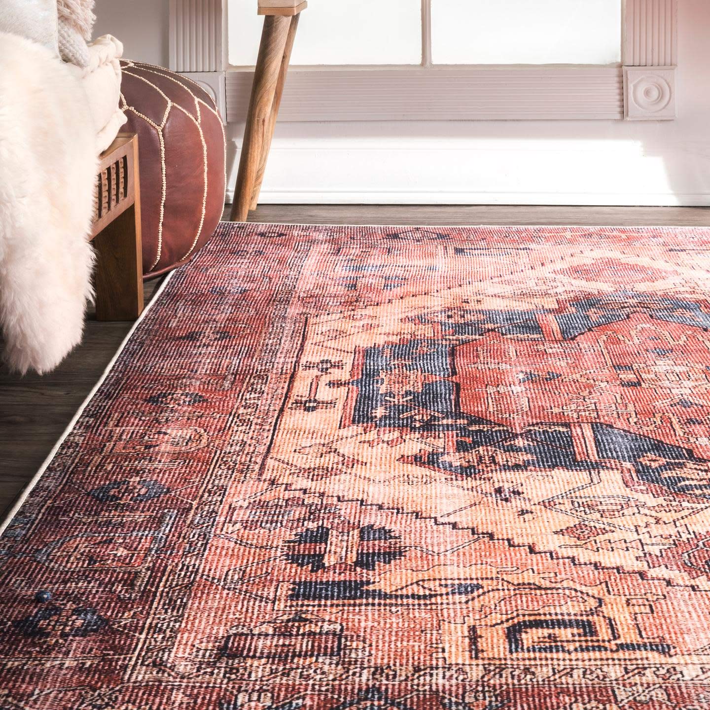 nuLOOM Leslie Persian Runner Rug , 2' 6" x 10', Peach, Rectangular, 0.4" Thick