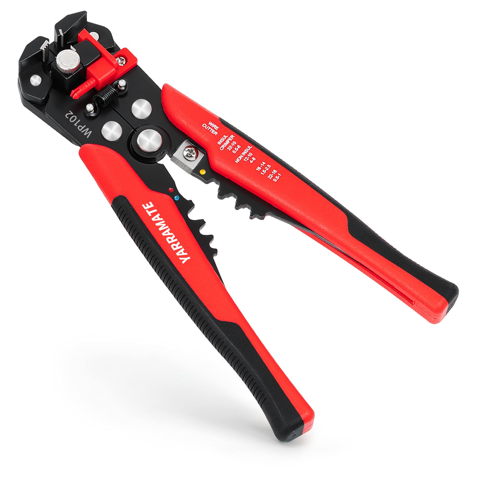 YARRAMATE 10-24 AWG Self Adjusting Wire Stripper/Wire Crimper/Wire Cutter - 3 in 1 Automatic Universal Wire Stripping Tool | Multifunctional Wire stripper and Crimping Tool, 8 Inch