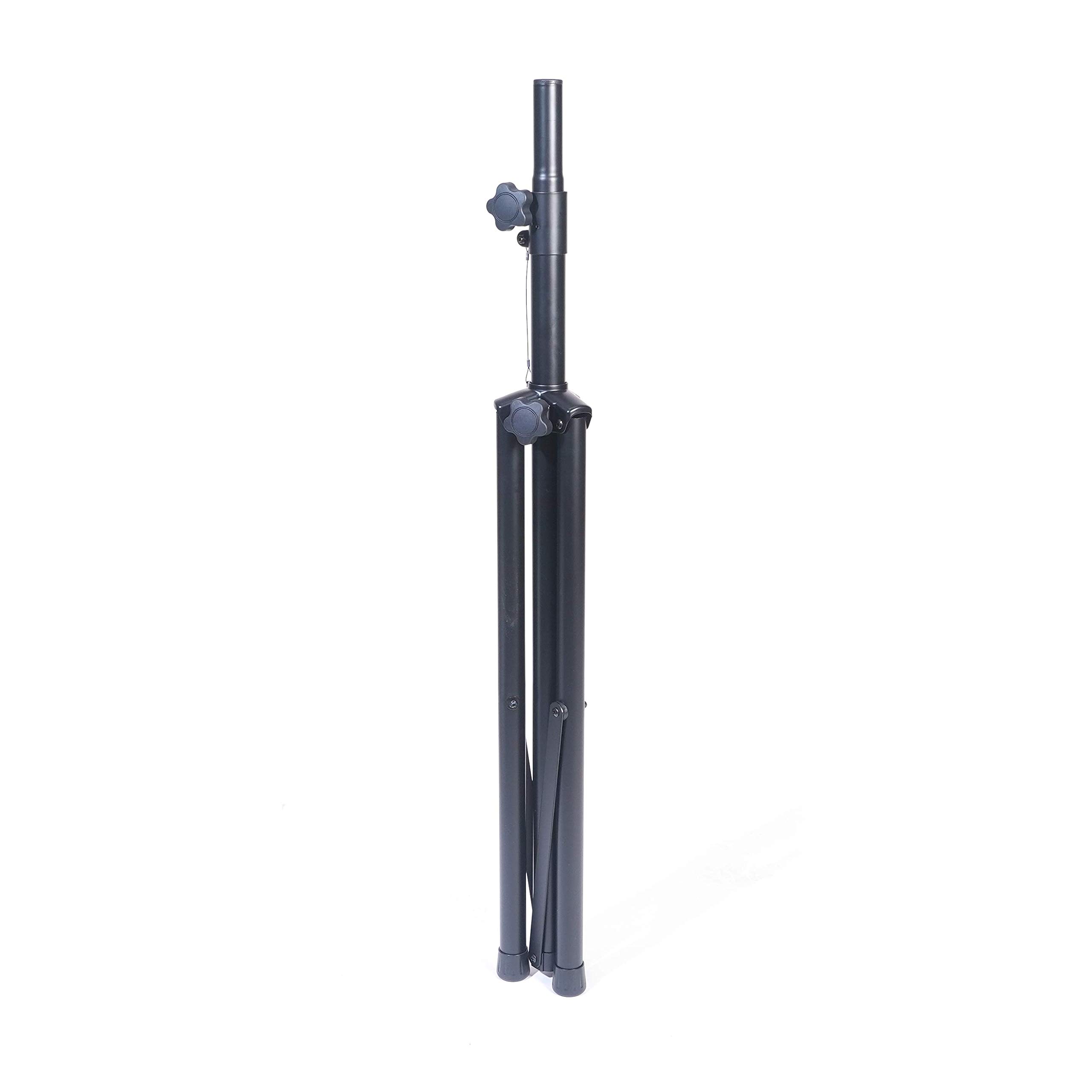 Universal Speaker Stand 6.65 ft DJ Mount PA Loudspeaker Holder Heavy Duty Tripod w/Adjustable Height from 46β to 80β Rated at 150 pounds Steel Insert Safety Pin Locking for Stability