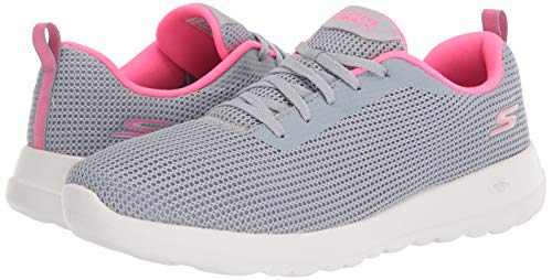 Skechers womens Walking Sneaker, Gray/Pink, 7 US