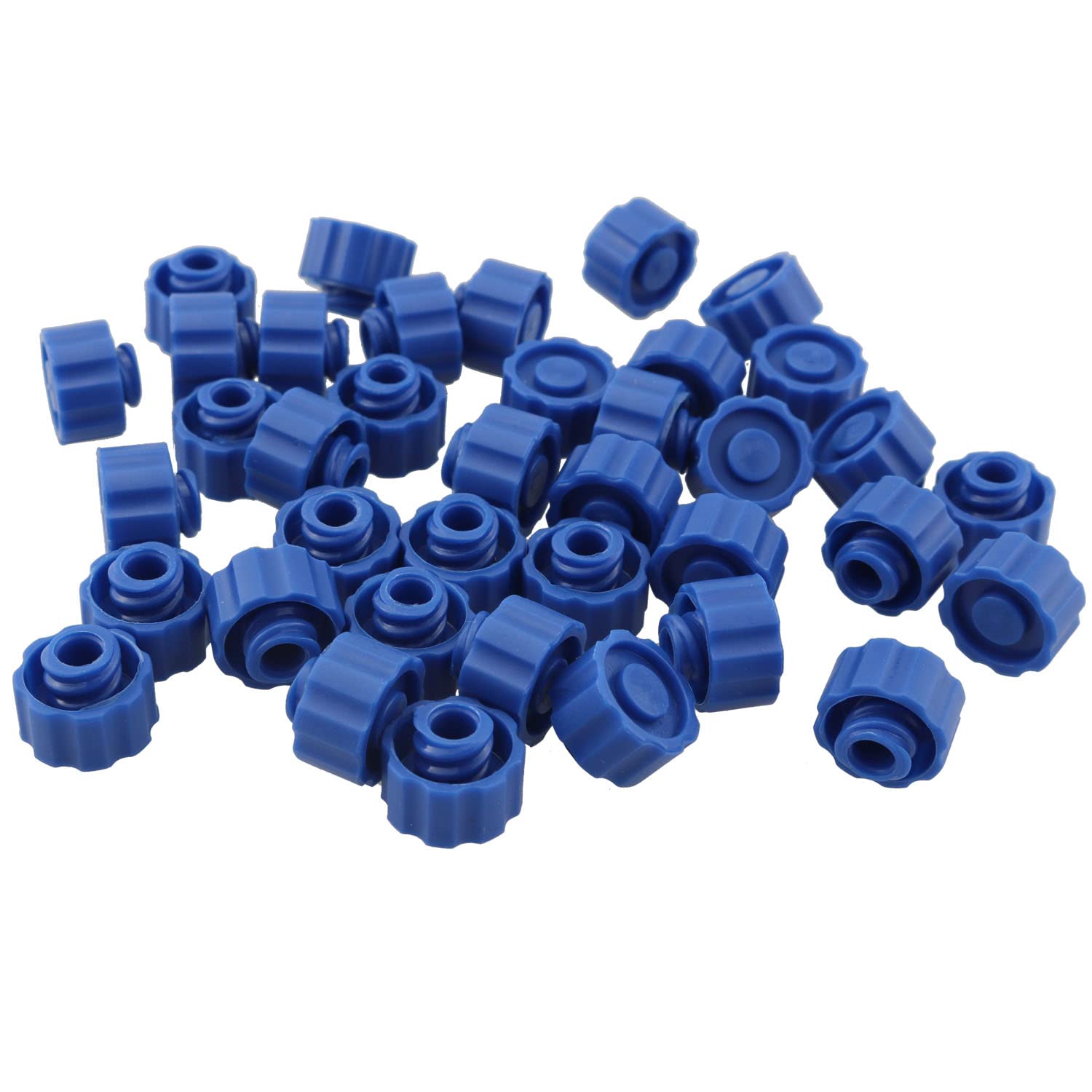YHXiXi 42PCS Simple Blue Syringe Tip Gailur Lock Cap Easy Grip Syringe Tip Cap Syringe Tip Caps No Needle Luer Lock Cap for Feeding Tubes Lab Supplies, Blue