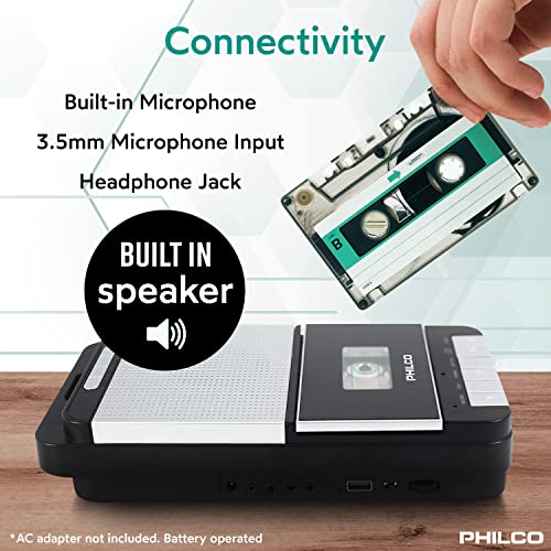 PHILCO Digital Cassette Recorder β Portable Tape Player, Recorder & Cassette to MP3 Converter