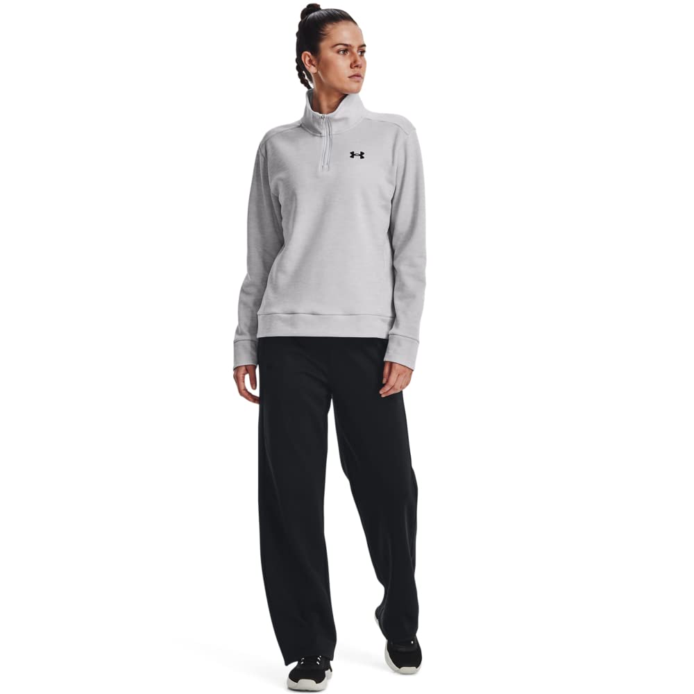 Under Armour Womens ArmourFleece Tapered Leg Pant, (001) Black / / White, Large