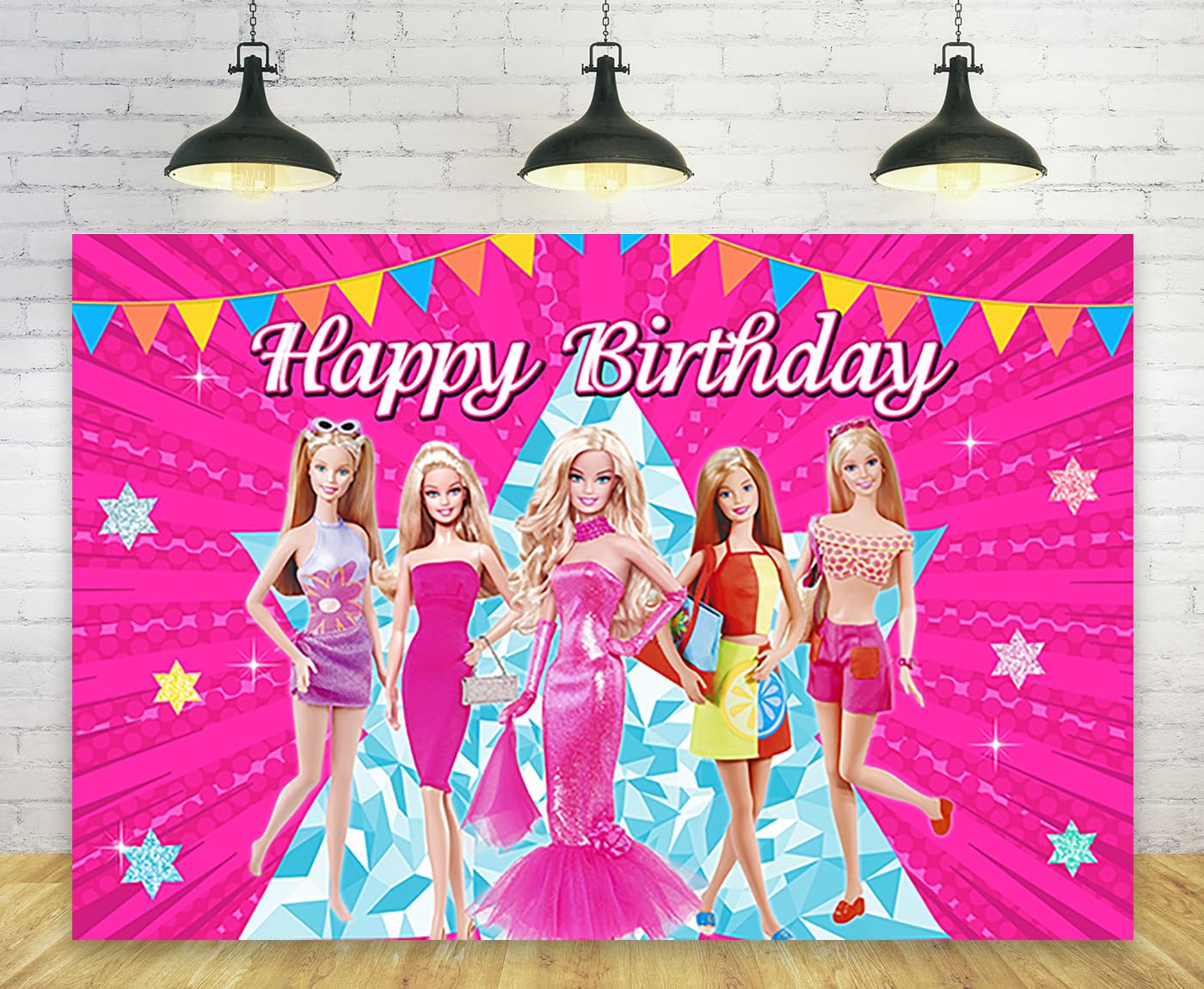 Pink Backdrop for Birthday Party Decorations Girls Birthday Banner Party Decoration Supplies for Cake Table Decoration 5x3ft