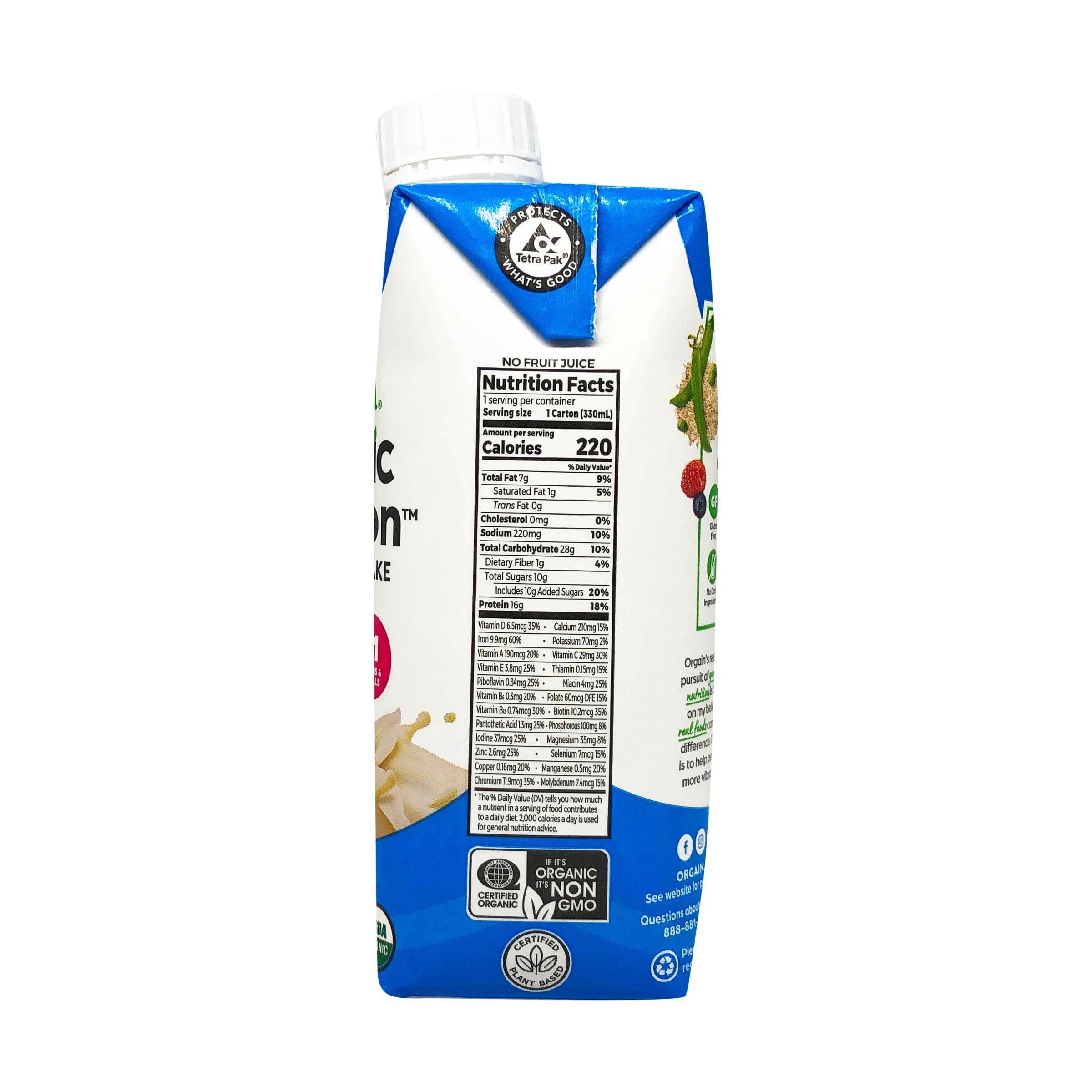 Orgain, Nutri Shake Vegan Sweet Vanilla Bean Organic, 11 Fl Oz