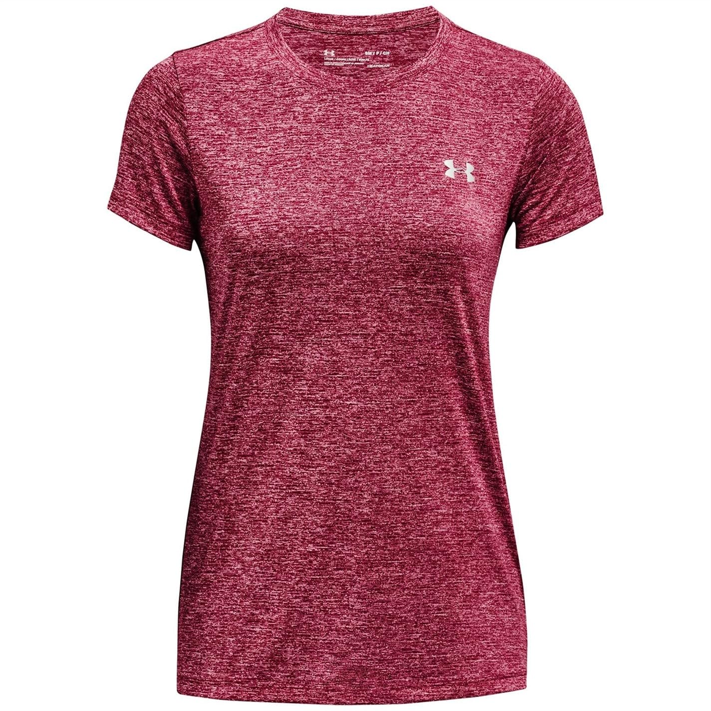 Under Armour Women's Tech Twist T-Shirt,Black Rose (664)/Metallic Silver,X-Small