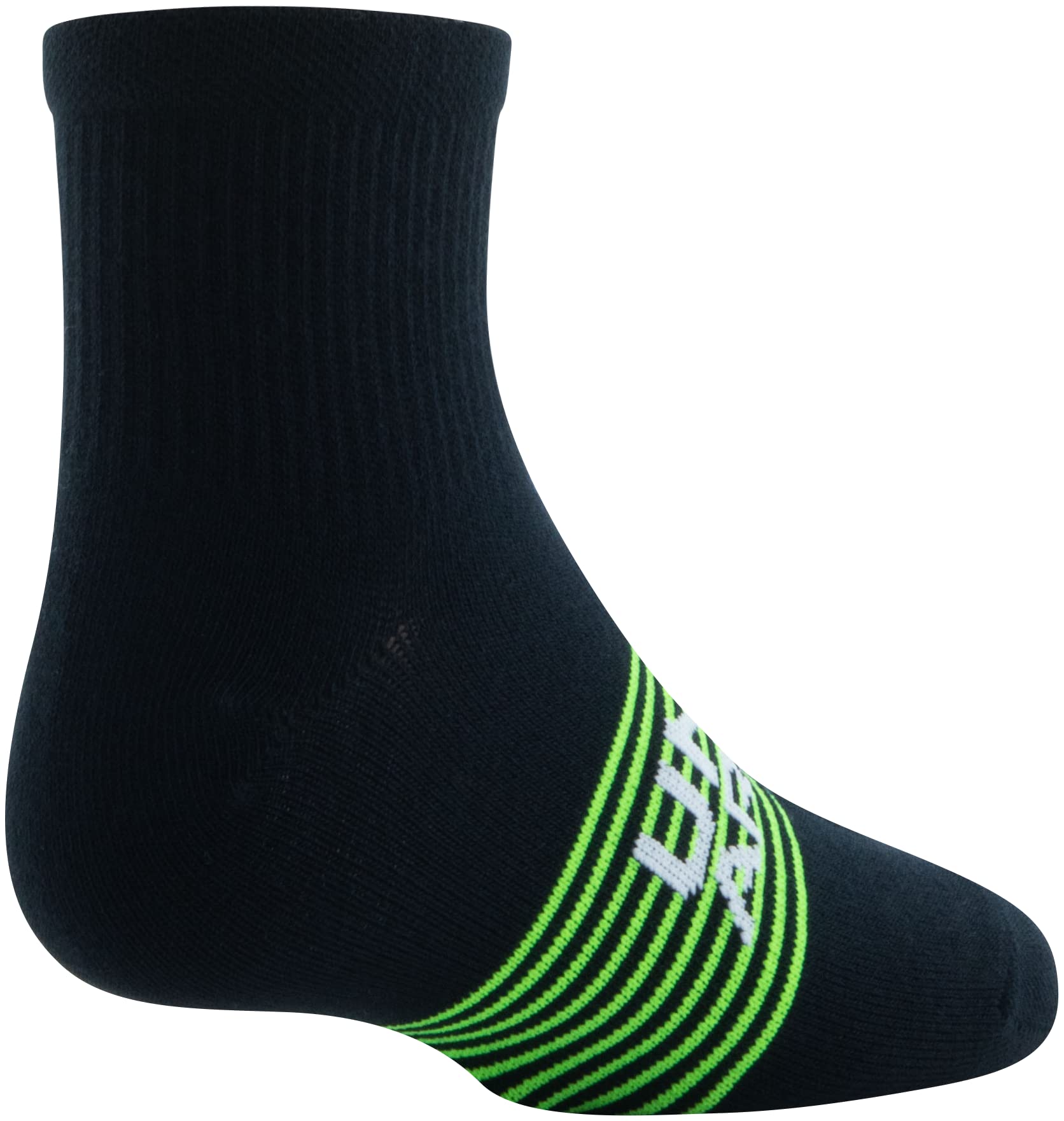 Under Armour Youth Essential Lite Quarter Socks, 6-Pairs, Black/Black/White, Medium