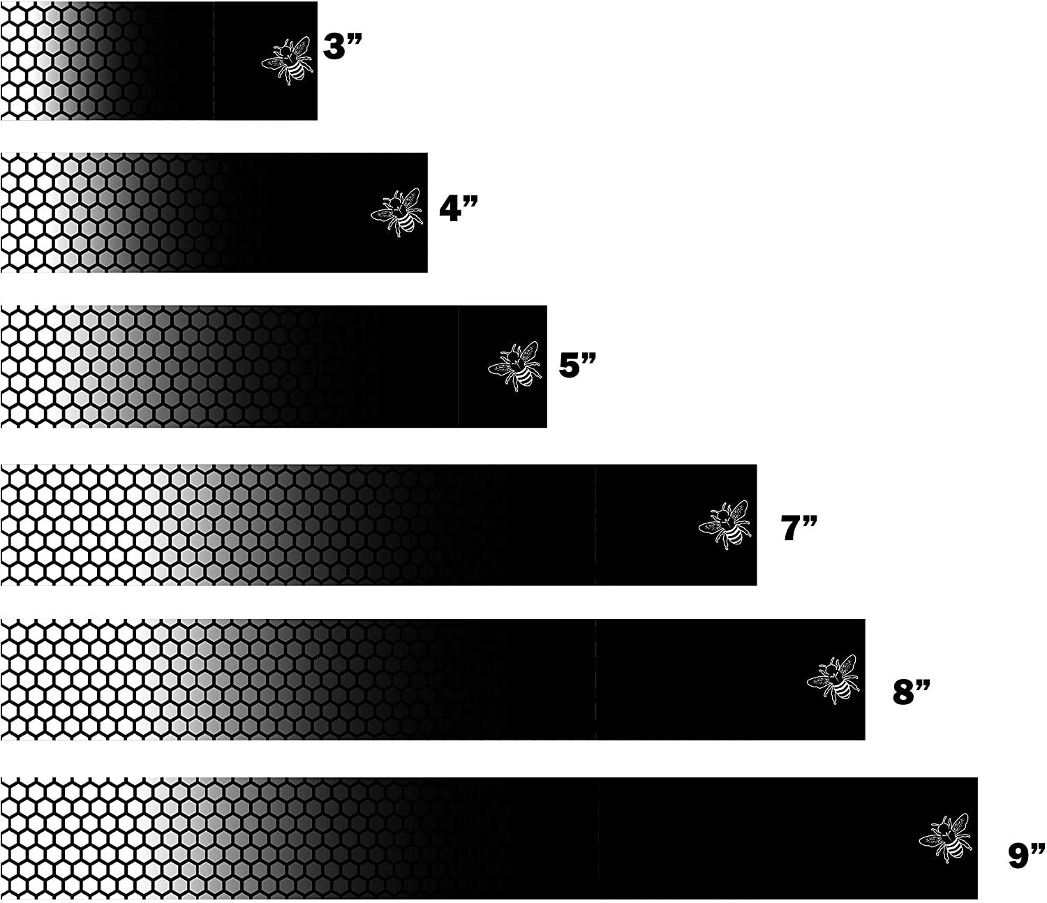 Non-Laminated White Black Honeycomb Fade 1 Bee Arrow Wraps 15 Pc Choose Length Width (7.75)