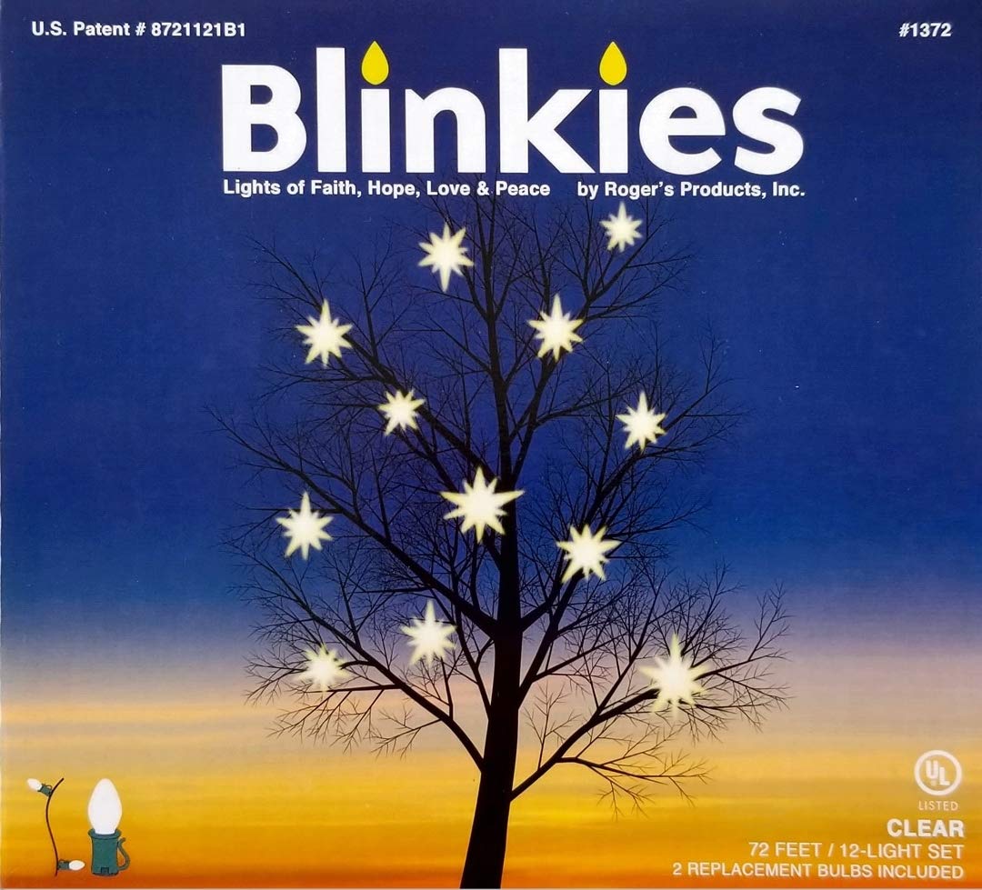TOLOO Blinkies - Intermittent, Non-Programmed, Relaxing Blinking Lights, 72 Foot, 12 C7 Bulbs Patented Soft White Blinking Christmas Lights for Holiday Party Wedding Celebration Outdoor Decorating