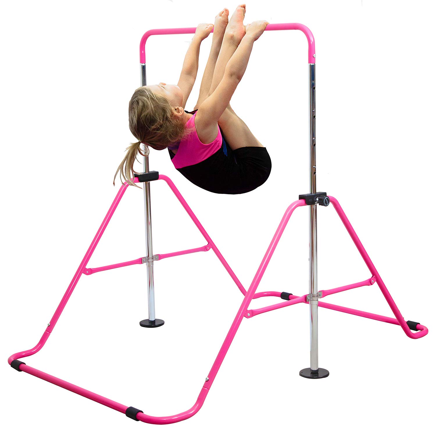 RELIANCER Expandable Gymnastics Bars Junior Training Bar Adjustable Height Gymnastic Horizontal Bars Children Folding Training Monkey Bars Child Gym Climbing Tower Kip Balance Bar for Kids Gymnasts