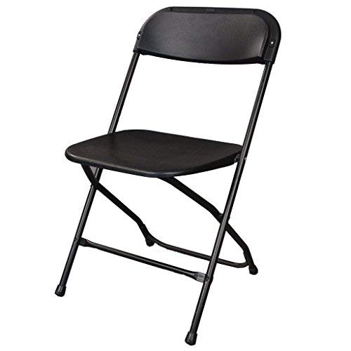 Ontario Furniture: Stackable Black Metal Folding Chair, 800-Pound Weight Capacity, Premium Steel Frame with Plastic Seat and Back