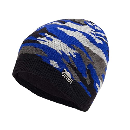 OTTER Waterproof, Windproof, Breathable - Beanie Knit Hat for Cold Weather Available in 7 Colours (Blue Camouflage)