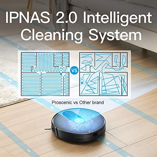 Proscenic 820S Robot Vacuum Cleaner, WiFi Connectivity, Alexa & Google Control, Smart Mapping, Auto Boost, 1800Pa Max Suction, 600ML Large Dustbox, Self-Charging, for Pet Hairs, Hard Floors and Carpet