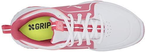 Puma Golf Unisex-Kid's Grip Fusion 2.0 Golf Shoe, Puma White-Rapture Rose, 5 M US Big Kid