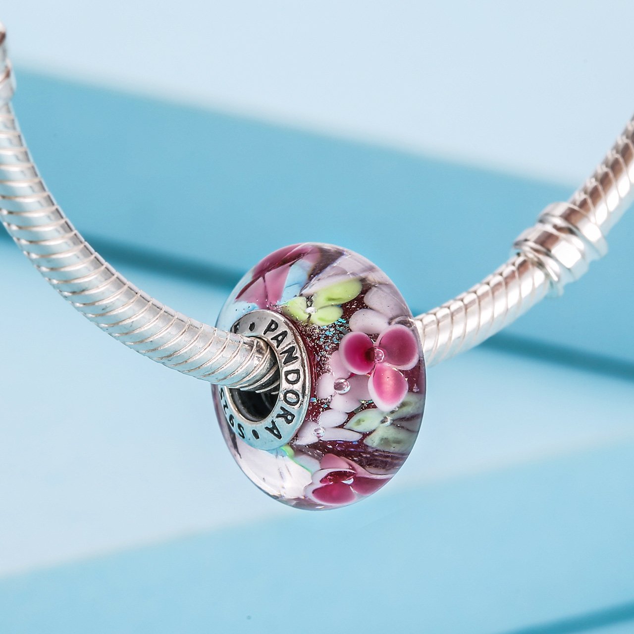 Pandora Flower Garden Murano Glass Multicolored Charm 791652