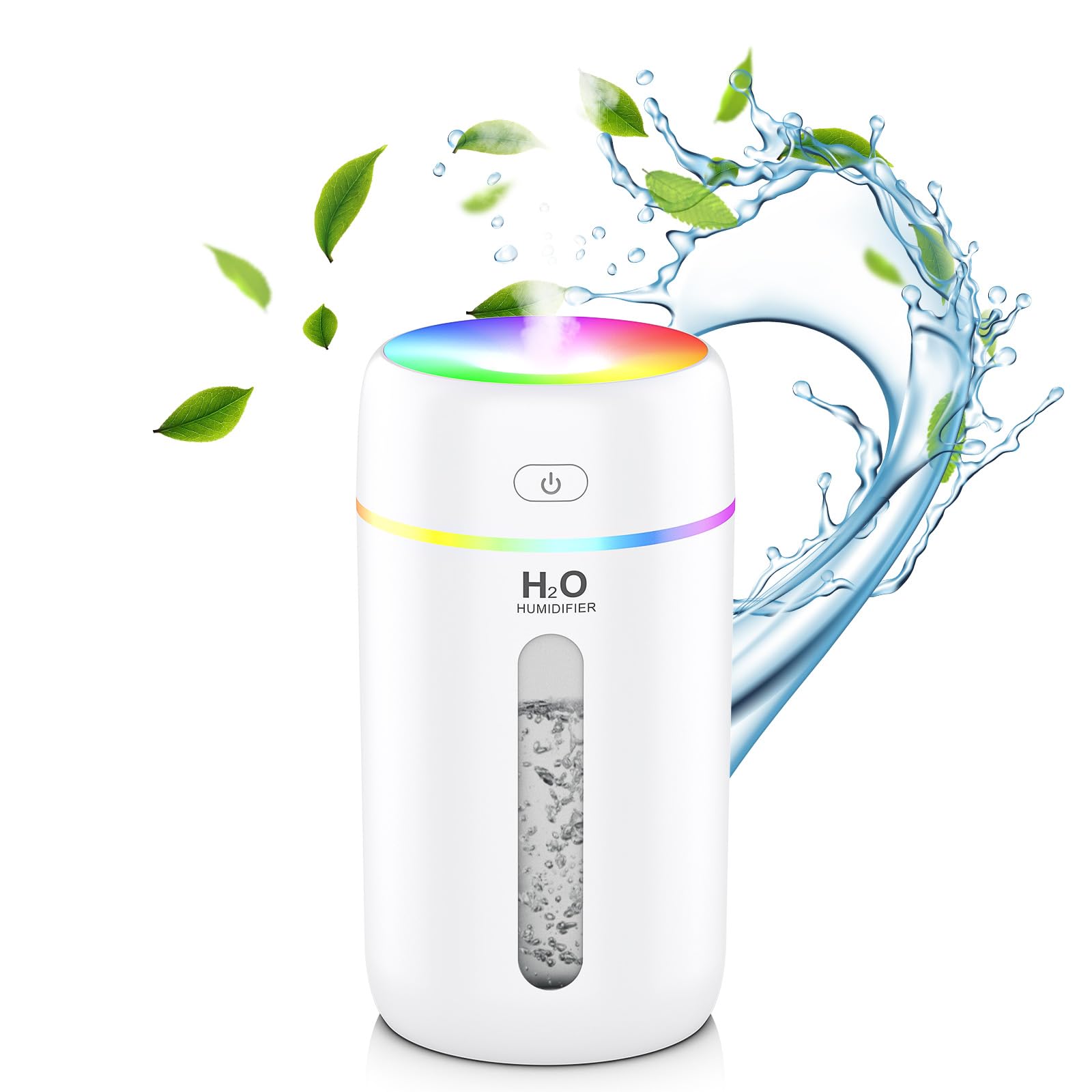 ZPP Small Humidifier, Portable cool mist humidifiers for bedroom, Mini Desktop Humidifier for Home, Office, Travel with Night Light, Auto Shut-Off