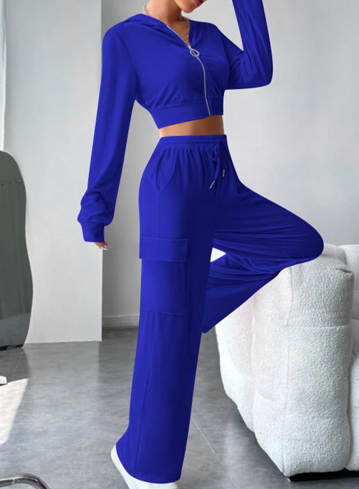 Womens Fall Velour 2 Piece Tracksuits Outfits Fashion Casual Solid Long Sleeve Zipper Velour Sweatsuits for Going out Party Pink