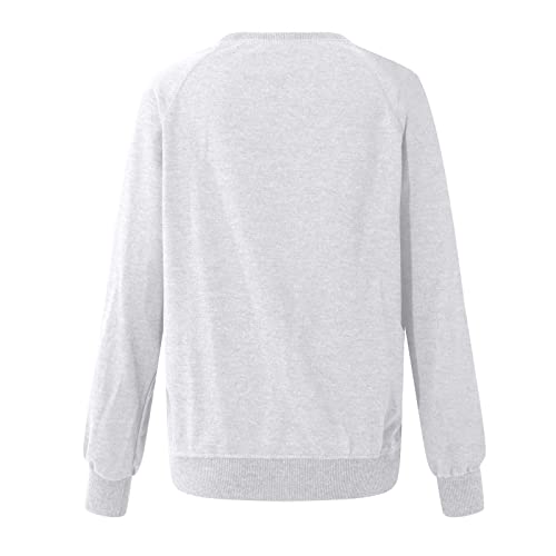 Womens Cute Christmas 3d Print Tops Autumn and Winter Fashion Pullover Long Sleeve Round Neck Sweatshirt