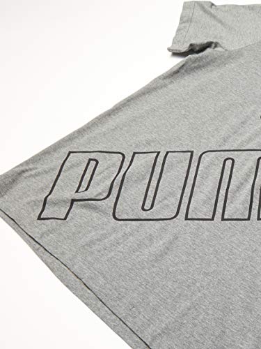 PUMA Men's Big Logo Tee, Medium Gray Heather, S