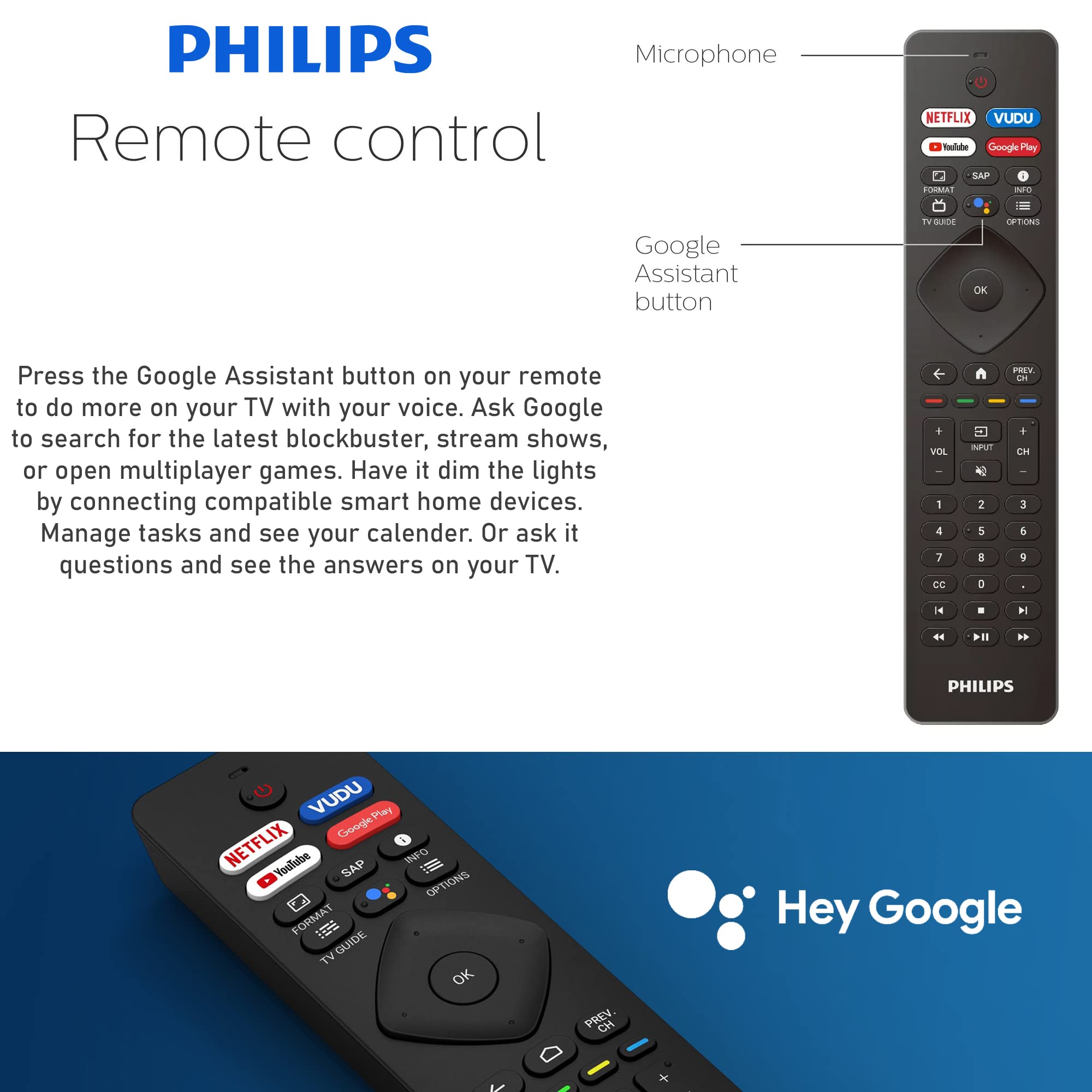 PHILIPS 55-Inch 4K UHD LED Android Smart TV with Voice Remote, HDR10, Google Assistant and Chromecast Built-in