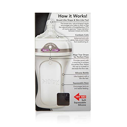 Nuby Comfort Soft Hygienic Squeezable Silicone Bottle, 5 Oz