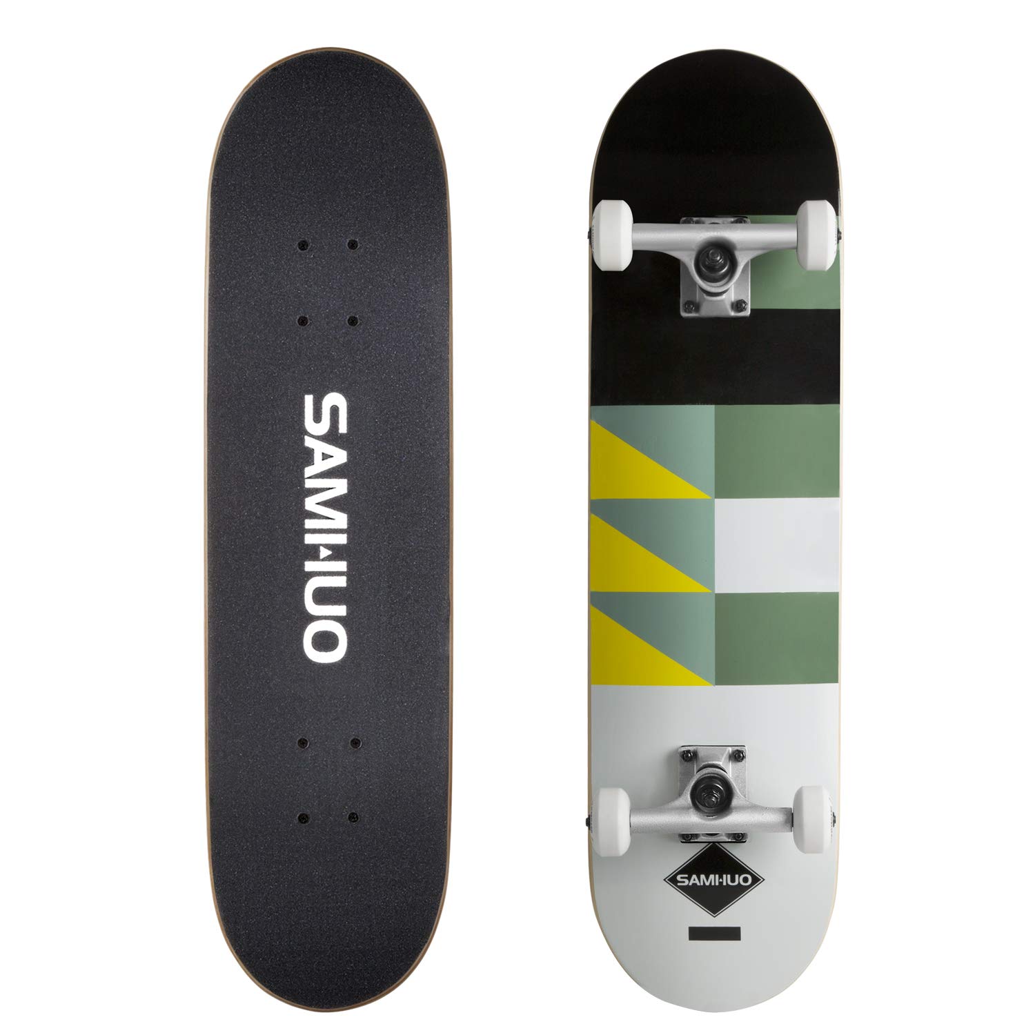 SAMHUO Skateboards for Beginners,31''X 8" Pro Complete Skateboard 7 Layer Canadian Maple Skateboard Deck for Extreme Sports and Outdoors