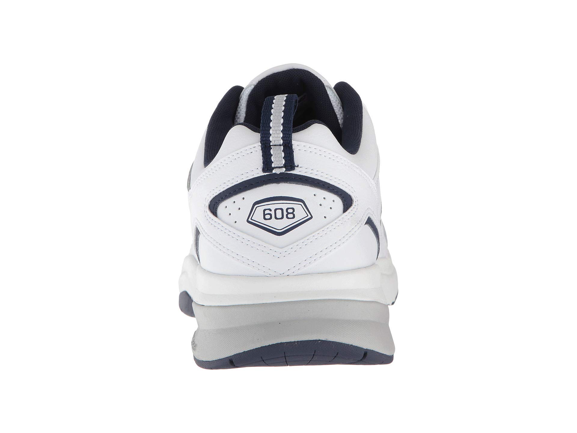 New Balance Men's 608 V5 Casual Comfort Cross Trainer, White/Navy, 11 Wide