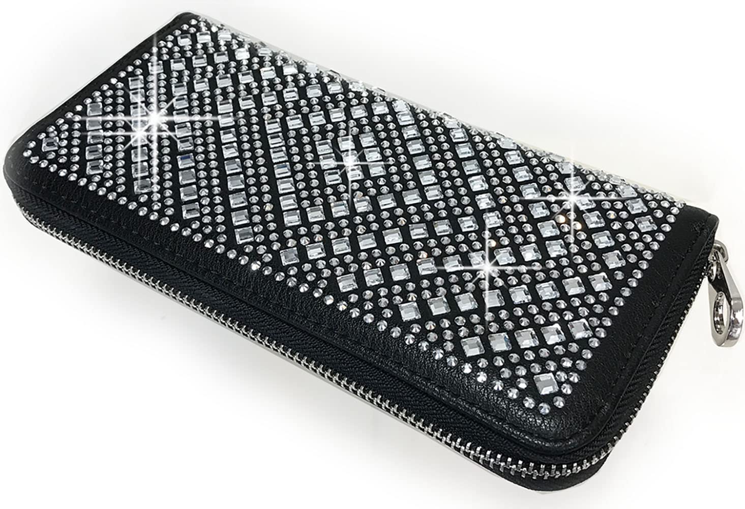 Zzfab Diamond Gem Wallet Sparkle Rhinestone Wallet -Bling wallet (Light Pink)