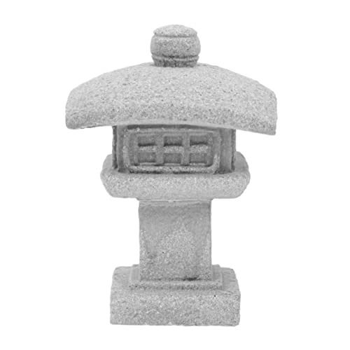 Yardenfun Wenchang Tower Home Decor Ornament Garden Decorations Small Garden Decor Mini Craft Landscape Adornments Miniature Figurine Gardening Decorations Outdoor Pagoda Sandstone