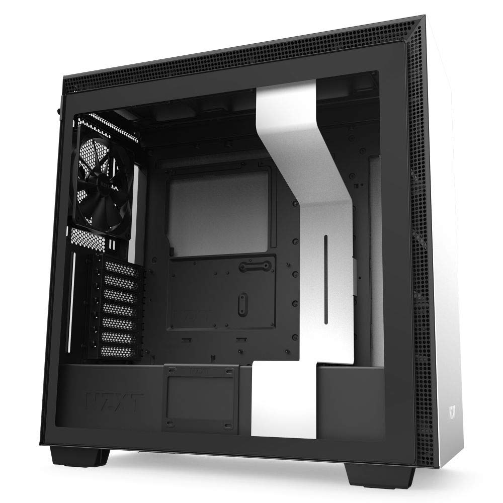 NZXT H710 - CA-H710B-W1 - ATX Mid Tower PC Gaming Case - Front I/O USB Type-C Port - Quick-Release Tempered Glass Side Panel - Cable Management System - Water-Cooling Ready - White/Black