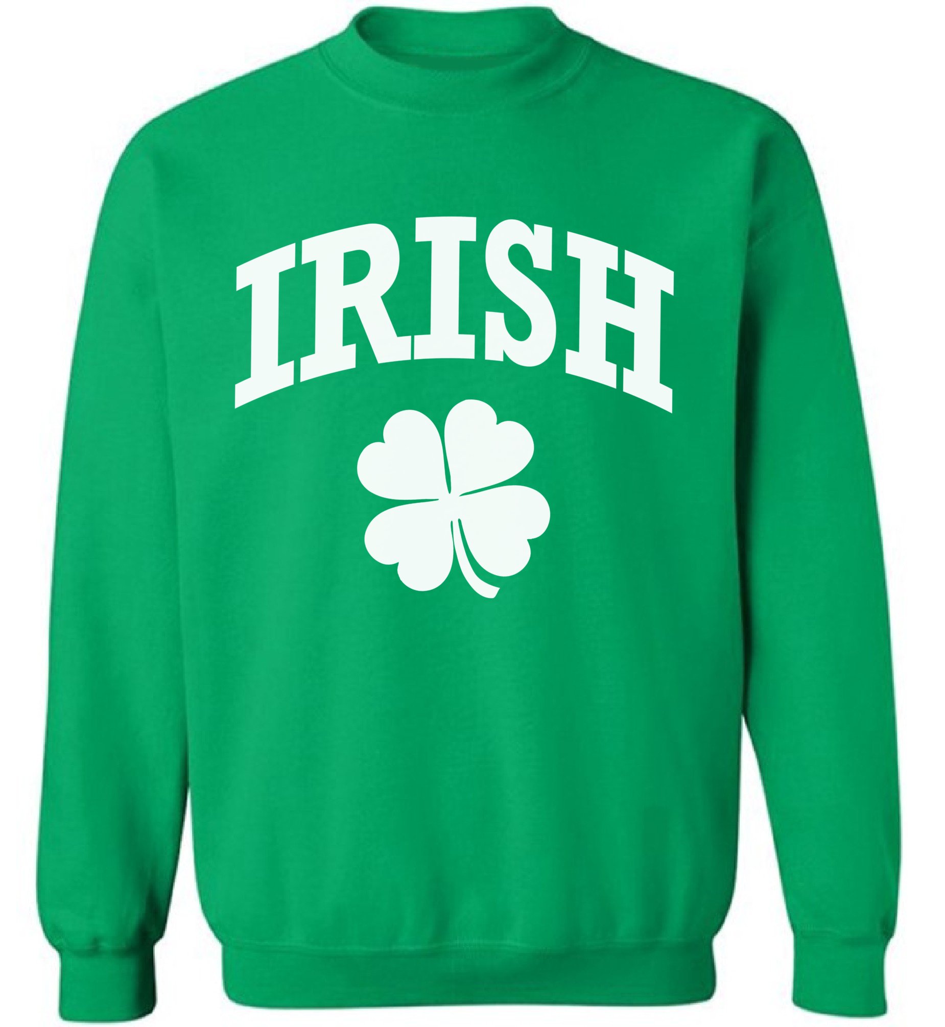 Pekatees Irish Clover Sweatshirt Lucky Irish Clover Sweater for St. Patrick's Green XL