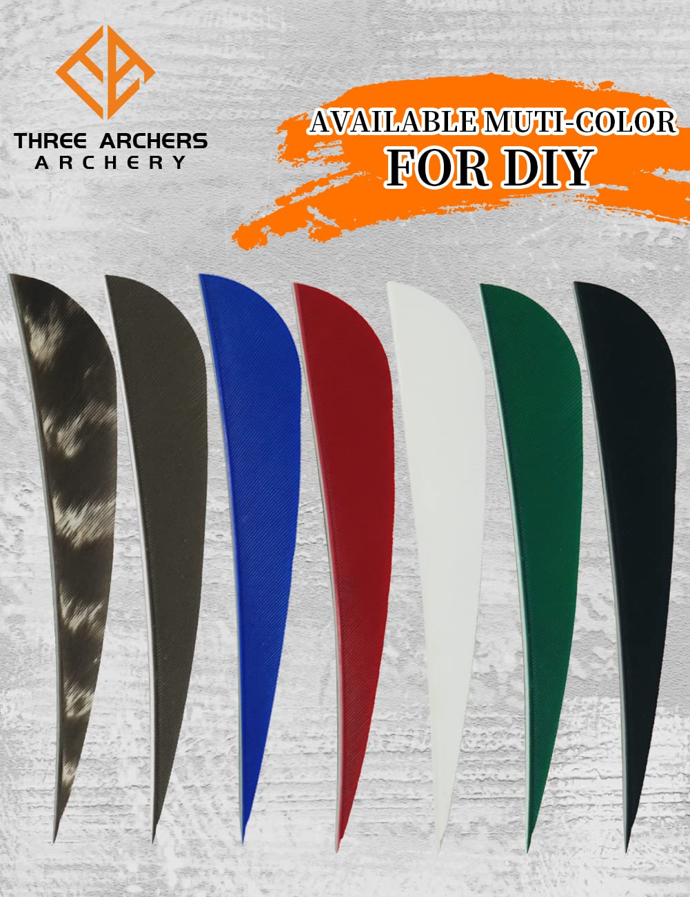 THREE ARCHERS 40 PK Arrow Feather Fletching 4β Nature Turkey Feather for Archery DIY Arrows (red)