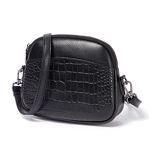 Small Classic Black Women'S Wallet Mini Backpack Anti-Theft Wallet Retro Shoulder Bags For Women Crocodile Pattern Handbag (black)